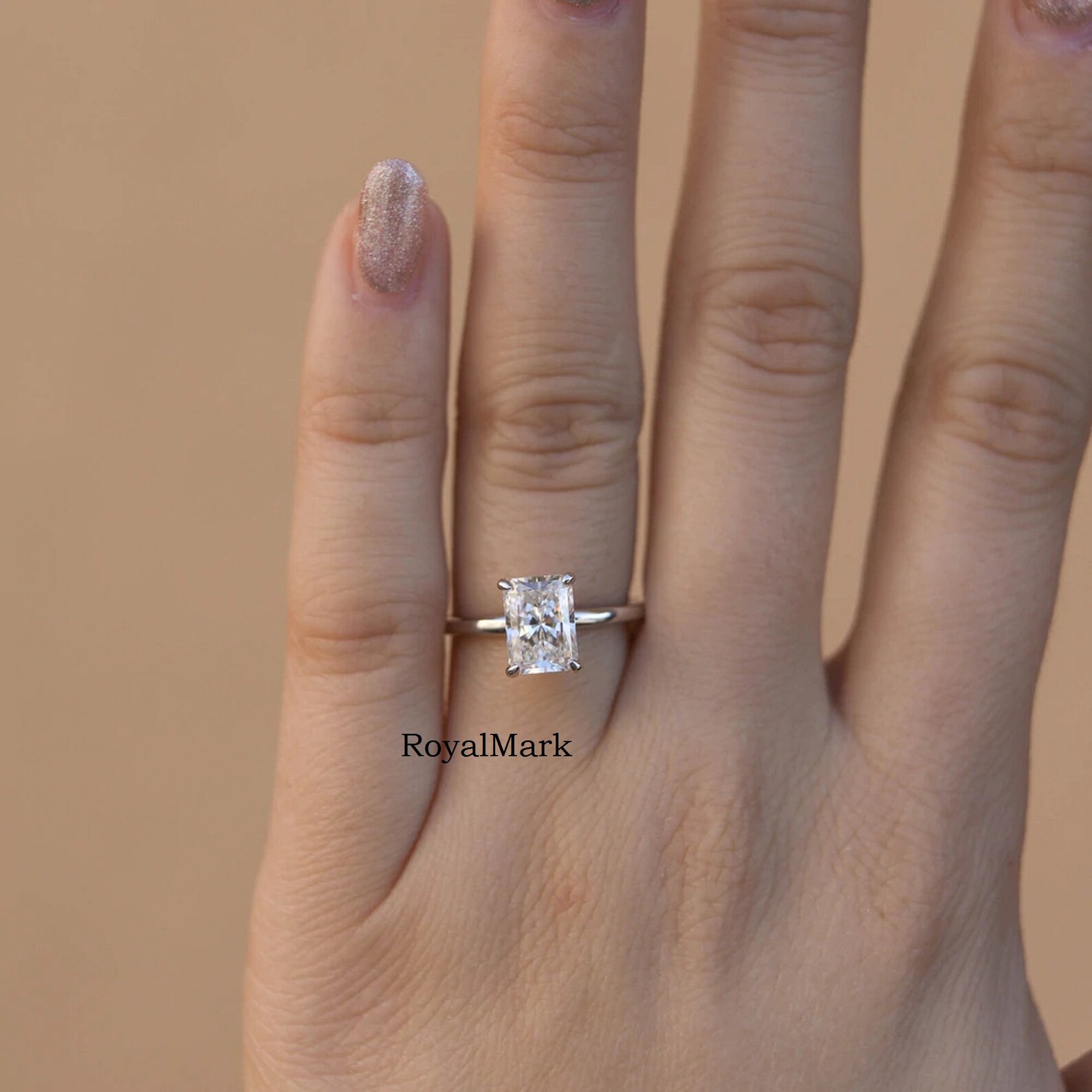 Radiant Cut Moissanite Engagement Ring Radiant Cut Etsy