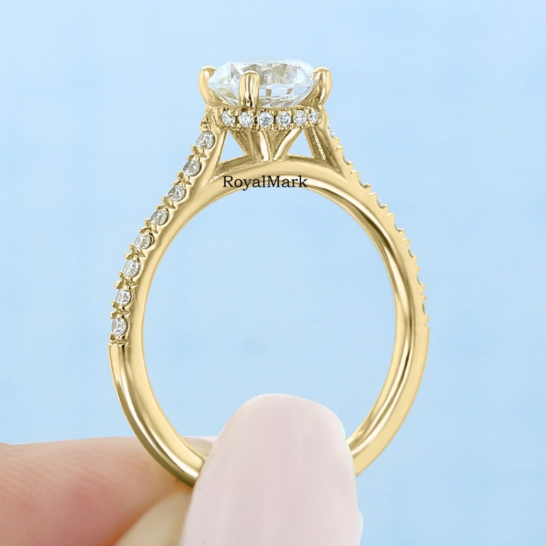 2-3-4-5 CT Hidden Halo Solitaire Ring / Hidden Halo Round | Etsy