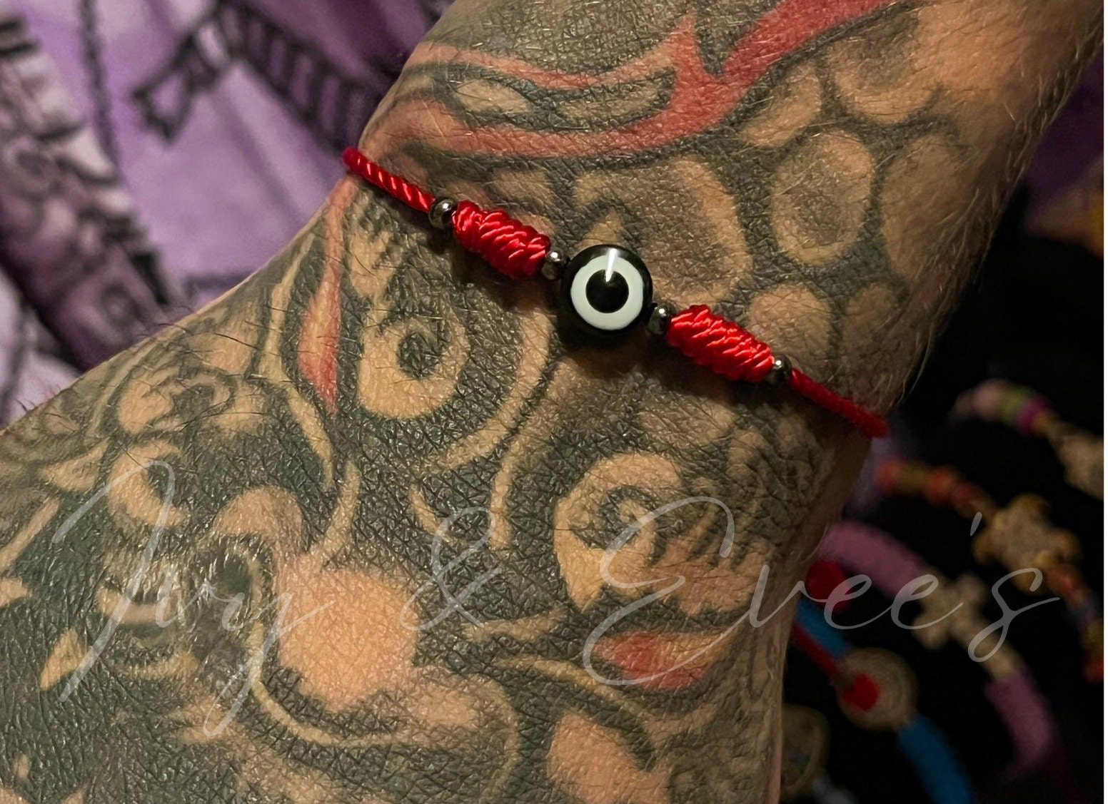 Evil Eye Unisex Power Bracelet, Red String Evil Eye Bracelet, Men Red ...