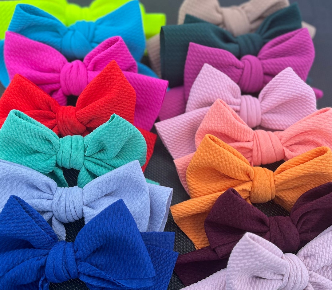 Medium School Girl 4 Hair Bows , 15 Colors , 15 Color Bows , Medium ...