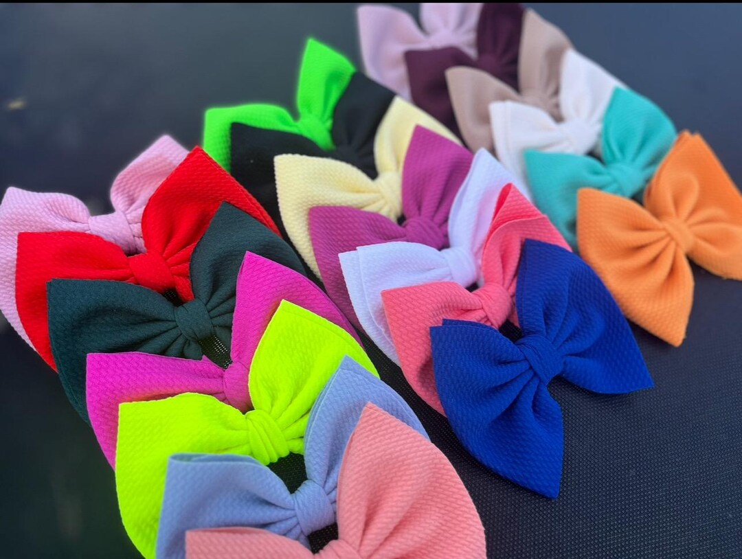 20 COLORS 6 Single Bow Pack Pack of 20 Solid Bows Back to School Bow ...