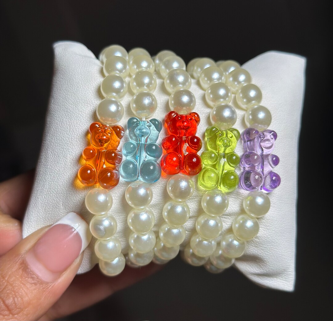 Gummy Bear Pearl Bracelet: Elastic Toddler, Child, Teen, Adult Sizes - Etsy
