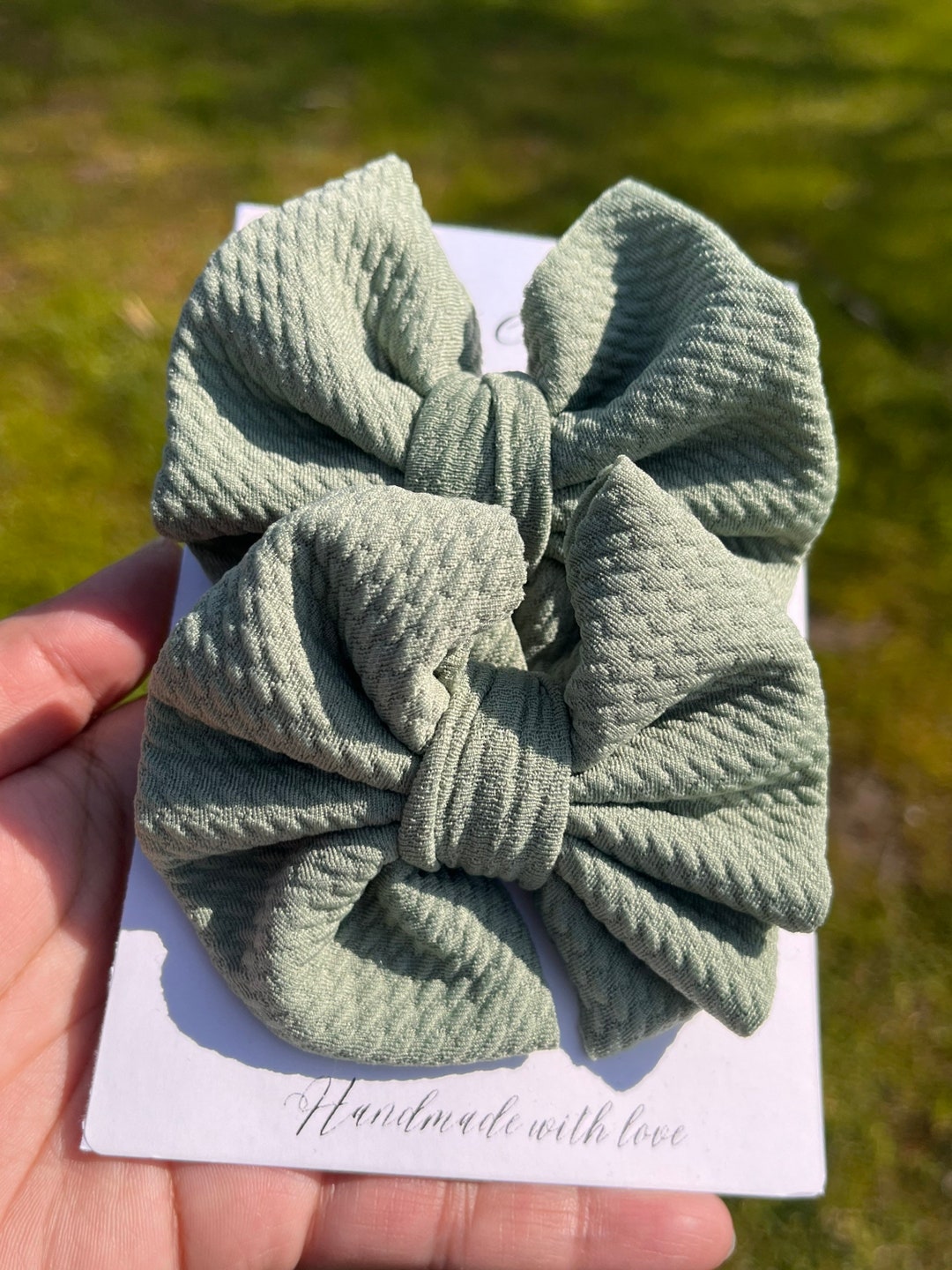 SAGE GREEN SOLIDBOWS- Piggies Bow Set - Etsy