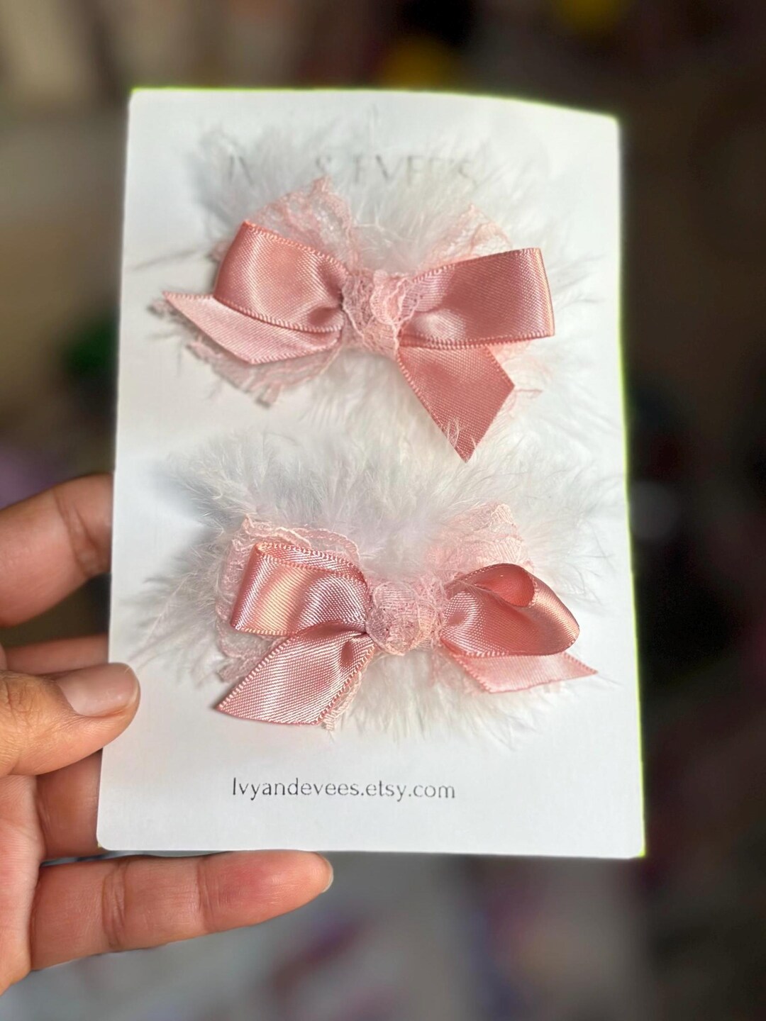 Mini Coquette Hair Bows: Fluffy Piggies Set - Etsy