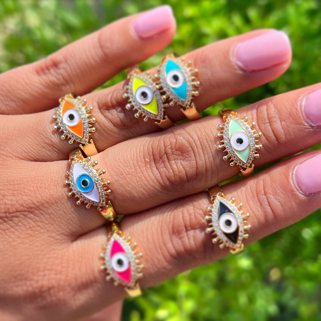 Enamel Colored Evil Eye - Etsy
