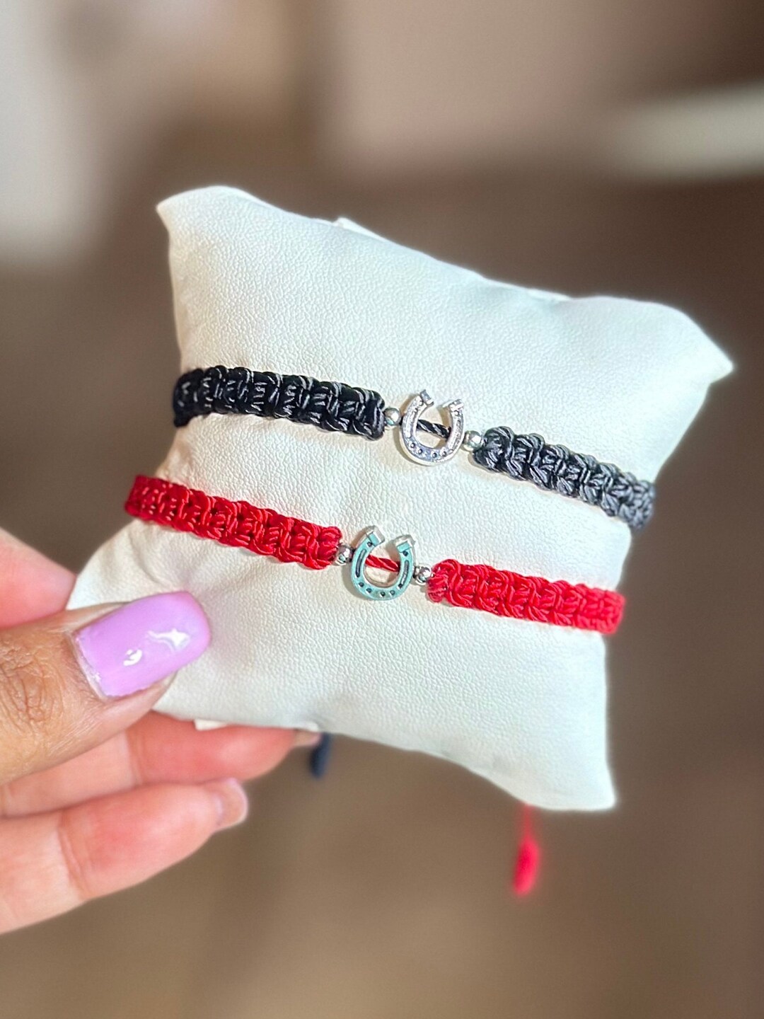 Good Luck Shoe Horse Woven Bracelet , Red Shoe Horse Bracelet • Black ...