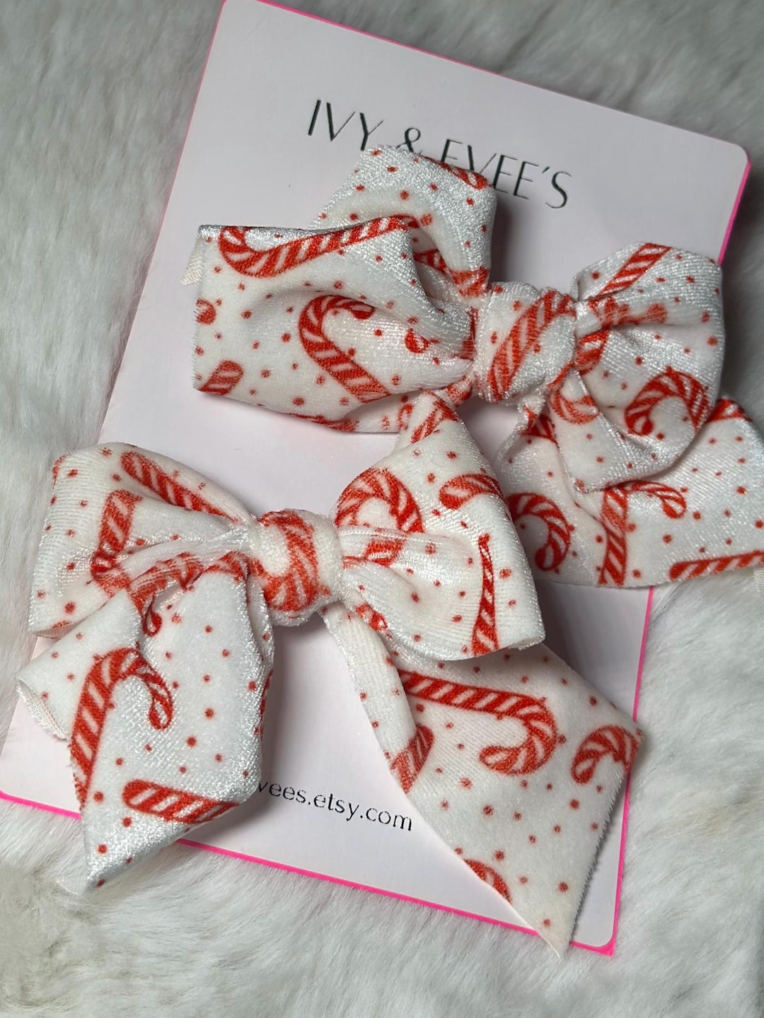 Velvet Candy Cane Bows , Candy Cane Velvet Bows , Christmas Bows - Etsy