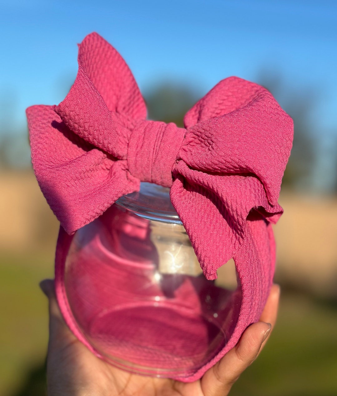 SOFT TEXTURE BABYHEADWRAP - Rose Color Bay Headwrap ,flappy / Messy ...