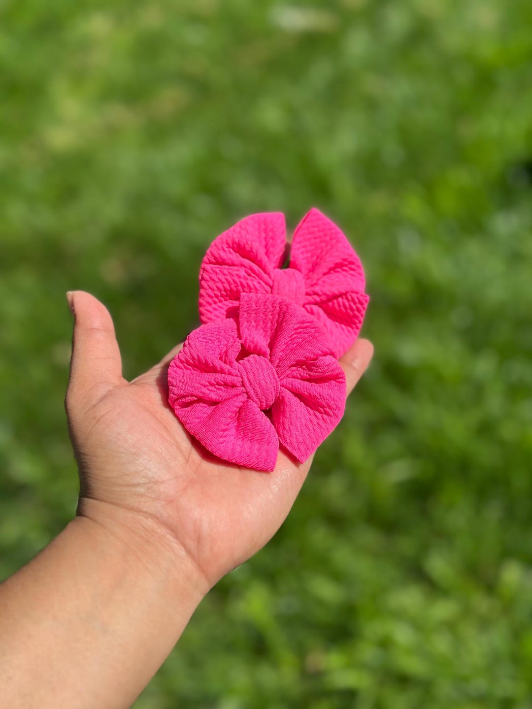 Pink Messy Piggie Bows , Messy Piggie Hair Bows , Messy Small Bows ...