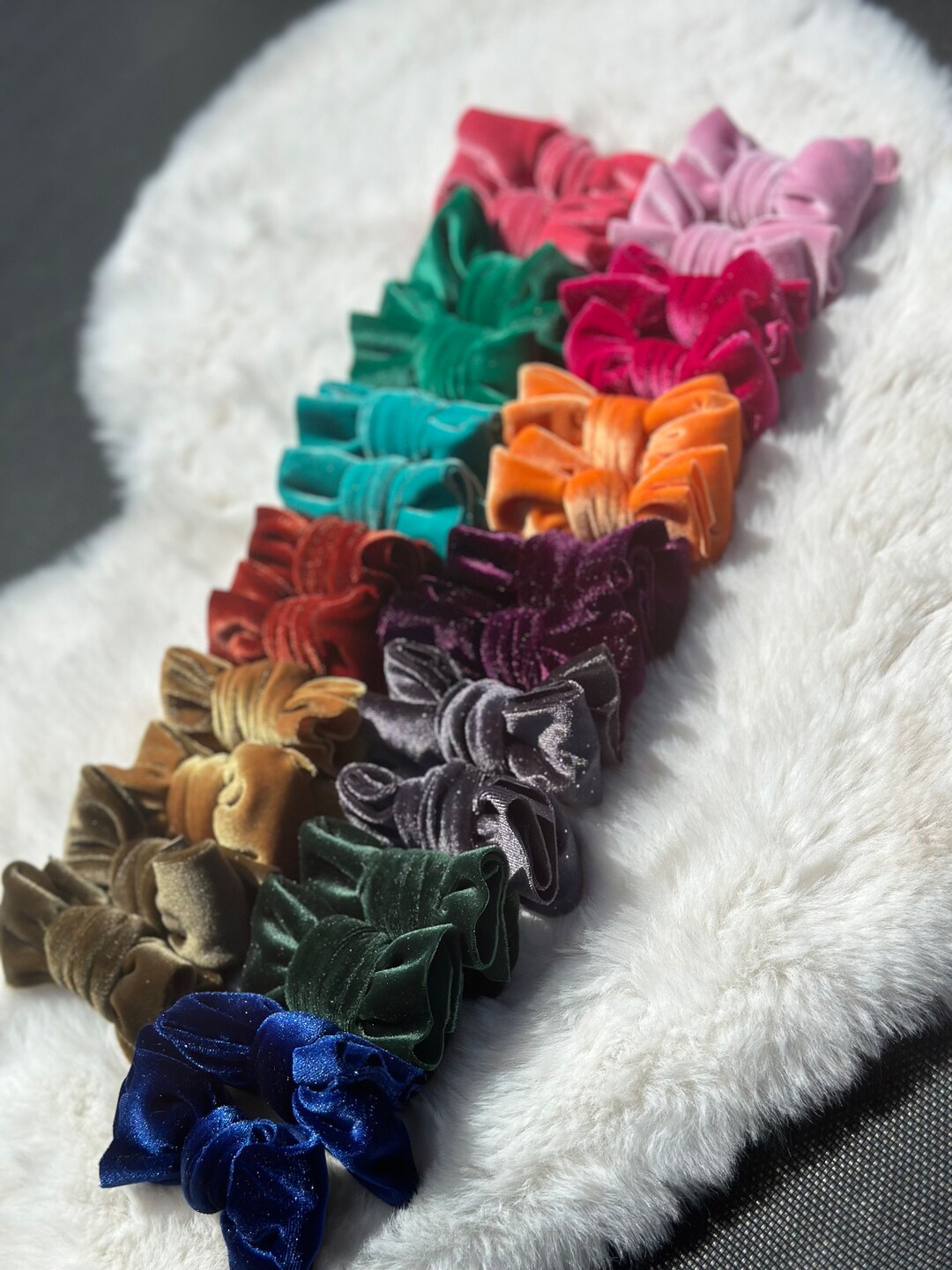 13 COLORS VELVET KNOTTIEBOWS Velvet Piggies Set Velvet Knot Bows 3.5 ...