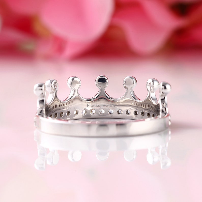 Princess Crown Ring Tiara Crown Ring Queen Ring Round Cut - Etsy