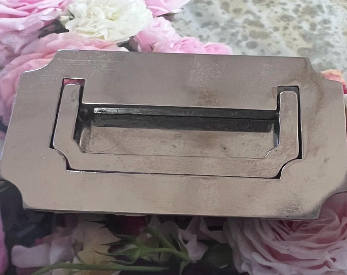 Vintage Chrome Campaign Drawer Pull - Etsy