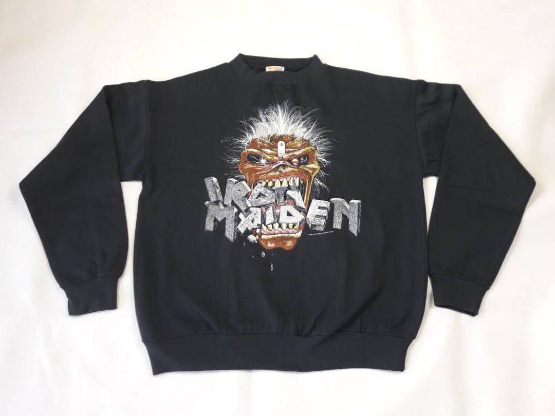 Vintage 1988 Iron Maiden Sweater Heavy Metal Motorhead ACDC Def Leppard ...
