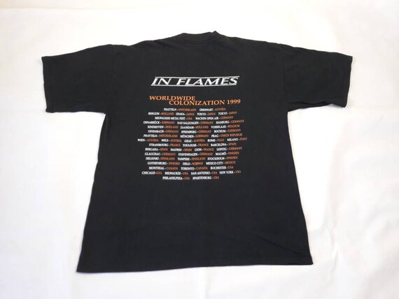 Vintage 1999 In Flames Tour T-Shirt Doom Metal Obitua… - Gem