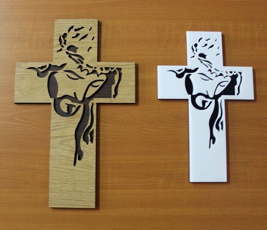 Laser-cut Jesus With Cross Wall Art, Wall Decoration Vector File for ...