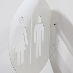 Circular Restroom Sign - Etsy