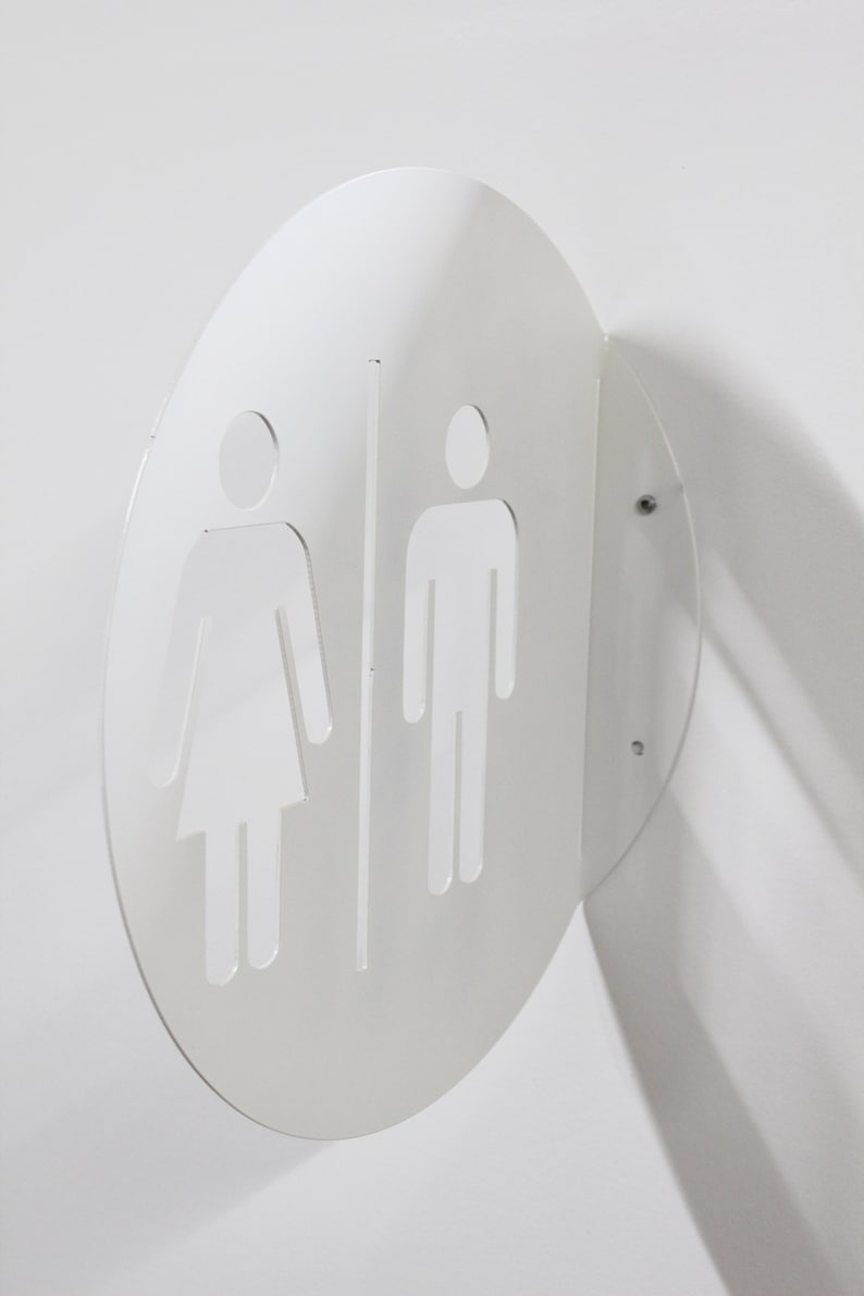 Circular Restroom Sign - Etsy