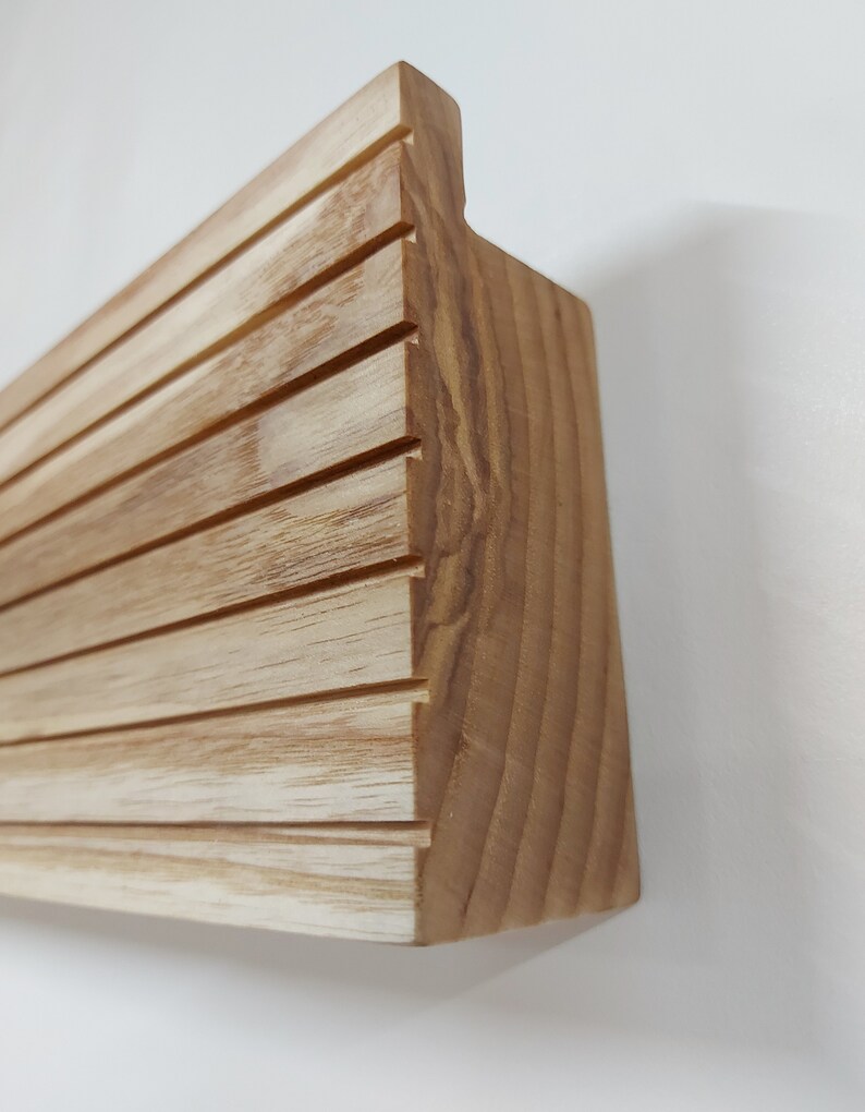 Grooved Walnut and Ash Solid Wood Magnetic Key Holder, Magnetic Key ...