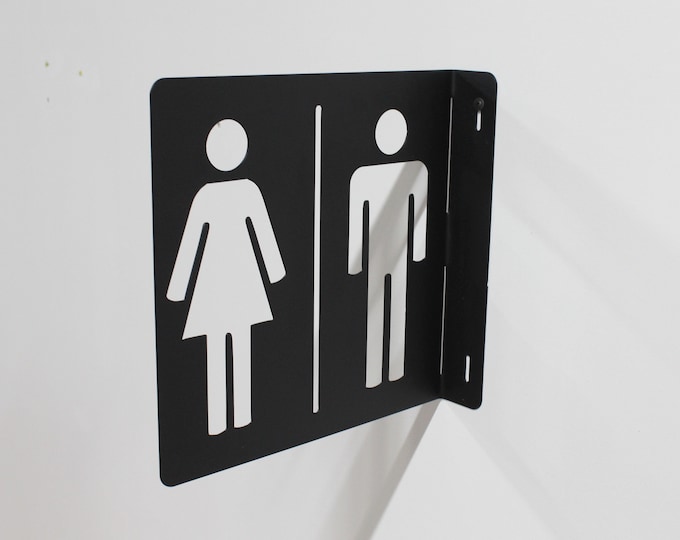 Industrial Restroom or Bathroom Sign - Etsy