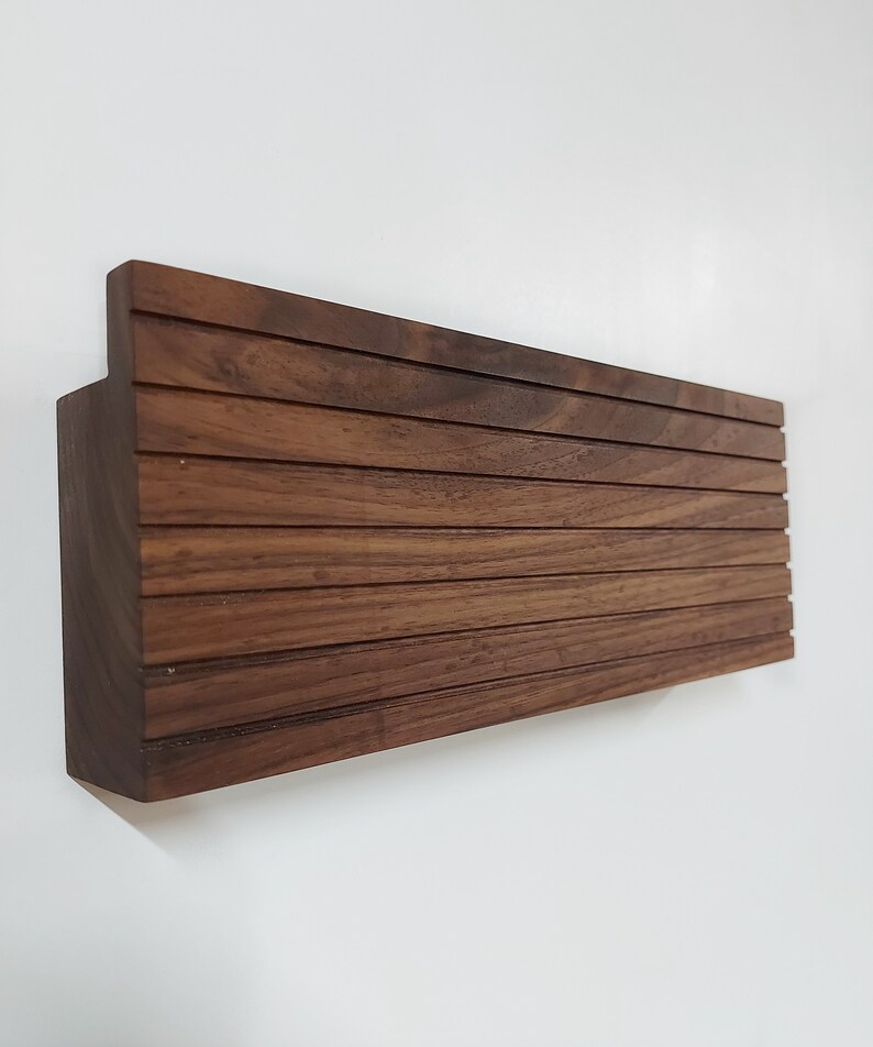 Grooved Walnut and Ash Solid Wood Magnetic Key Holder Key - Etsy