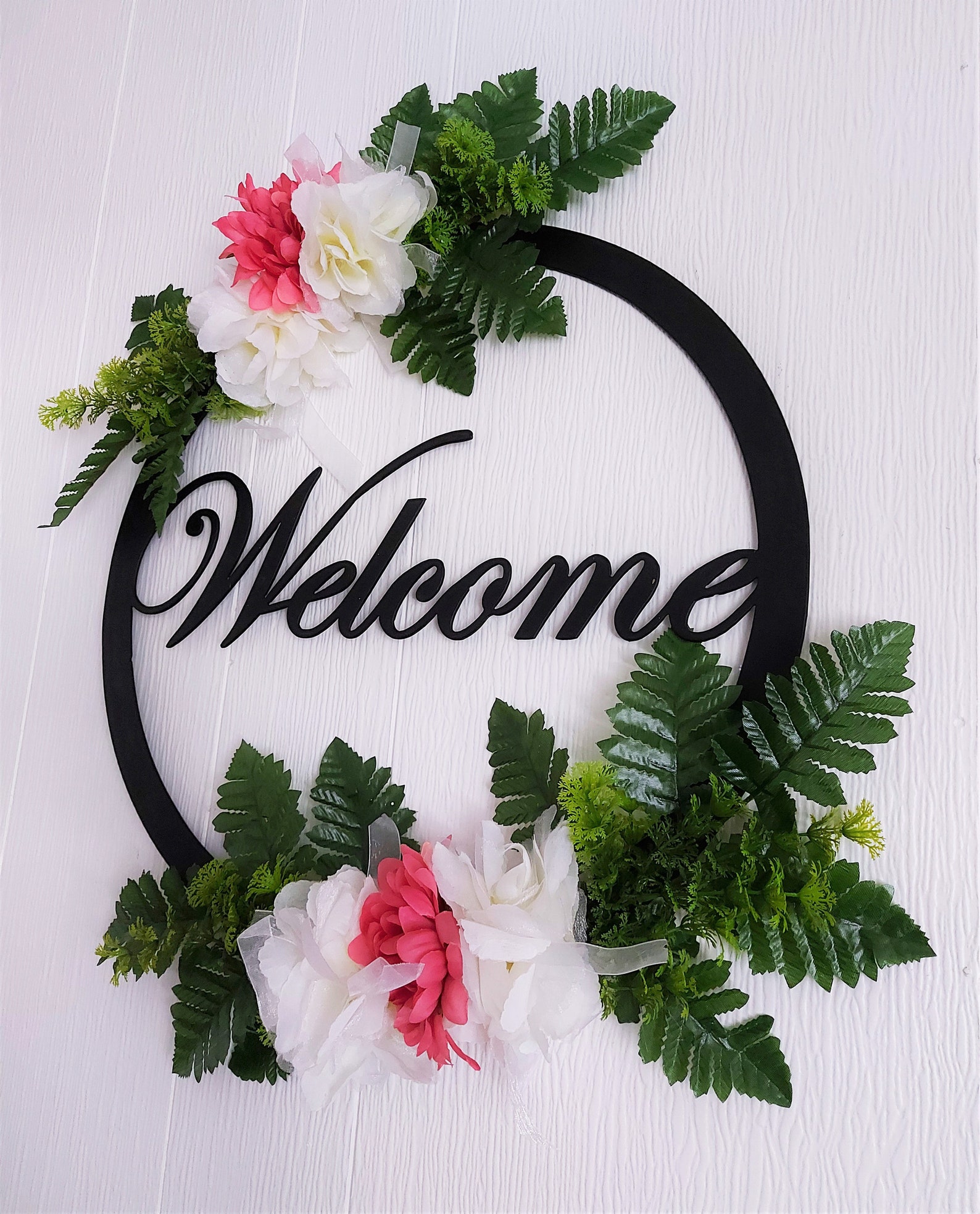 Welcome Sign With Metal Frame and Flower Decorations Welcome - Etsy Canada