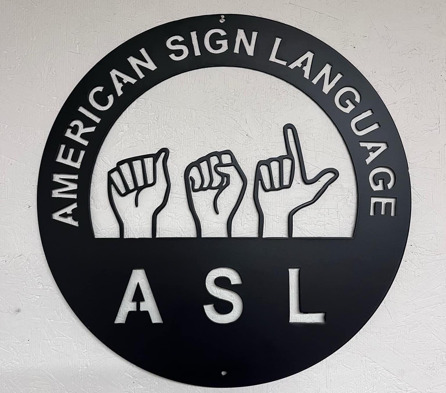 American Sign Language Metal Sign, ASL Sign, - Etsy
