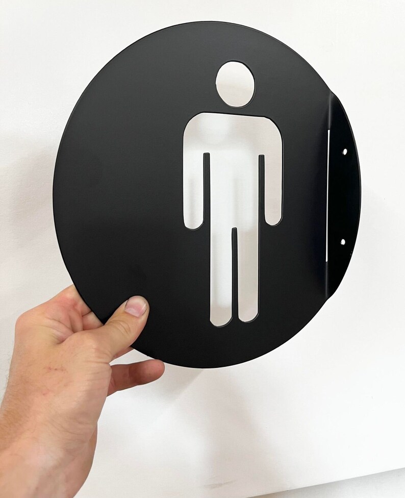 Round Modern Restroom Sign, Bathroom Sign - Etsy