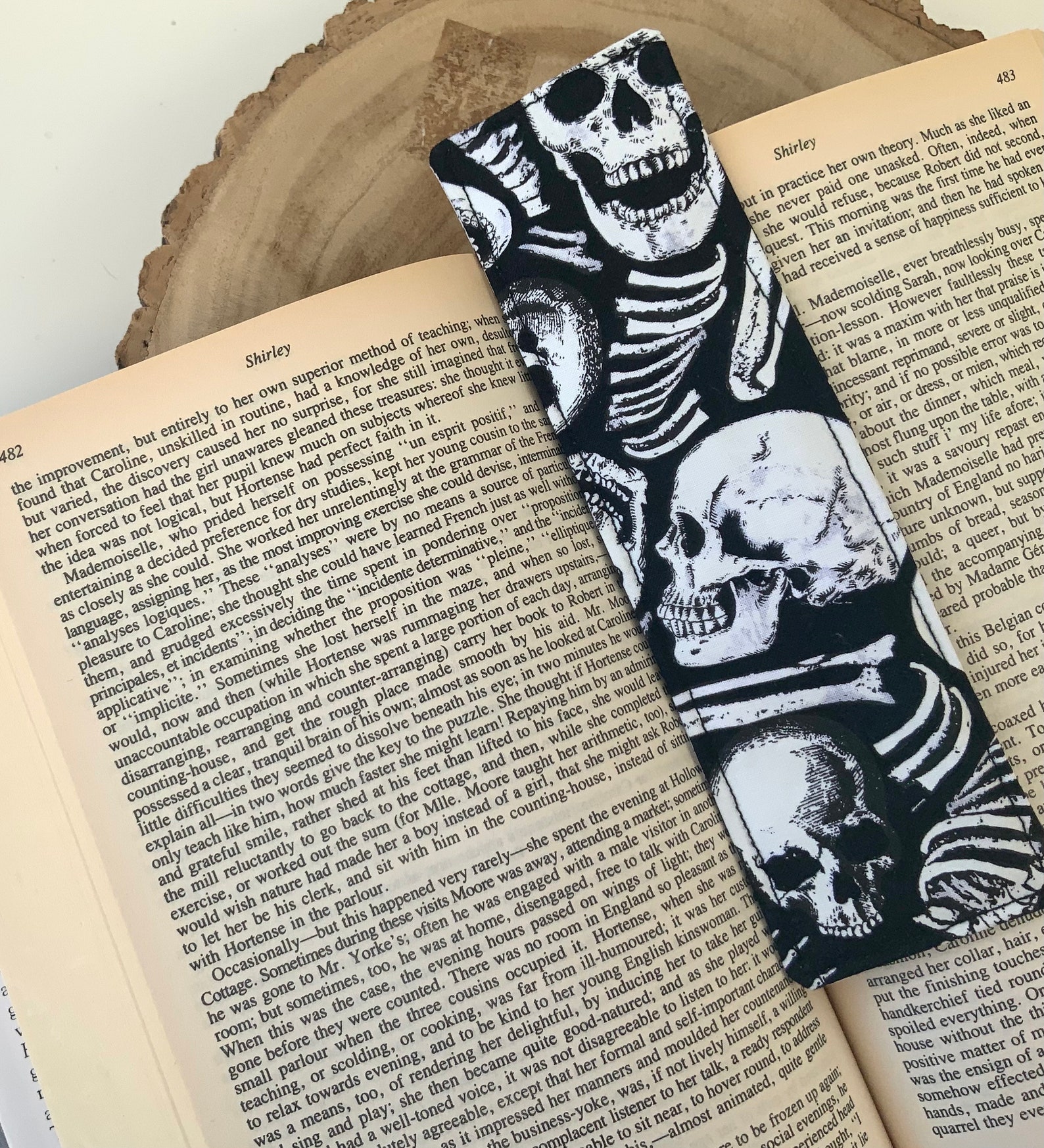 Glow in the Dark Bones Bookmark: Handmade Fabric Bookmark - Etsy UK