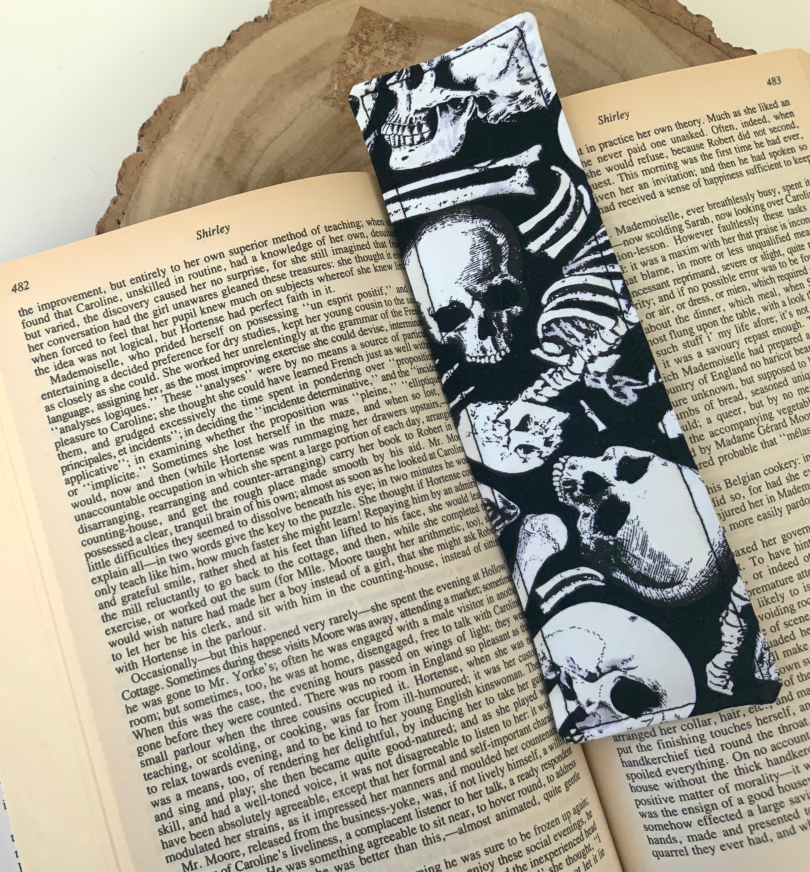 Glow in the Dark Bones Bookmark: Handmade Fabric Bookmark - Etsy UK