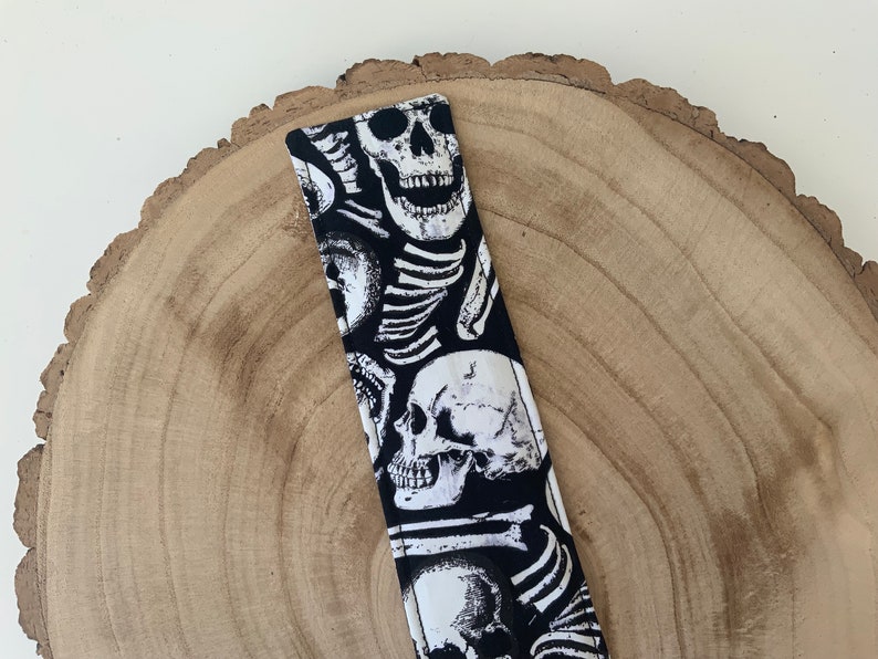 Glow in the Dark Bones Bookmark: Handmade Fabric Bookmark - Etsy UK