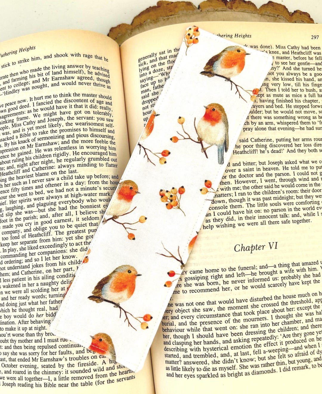 Robin Bookmark | Bird Bookmark | Wildlife Fabric Page Saver - Etsy