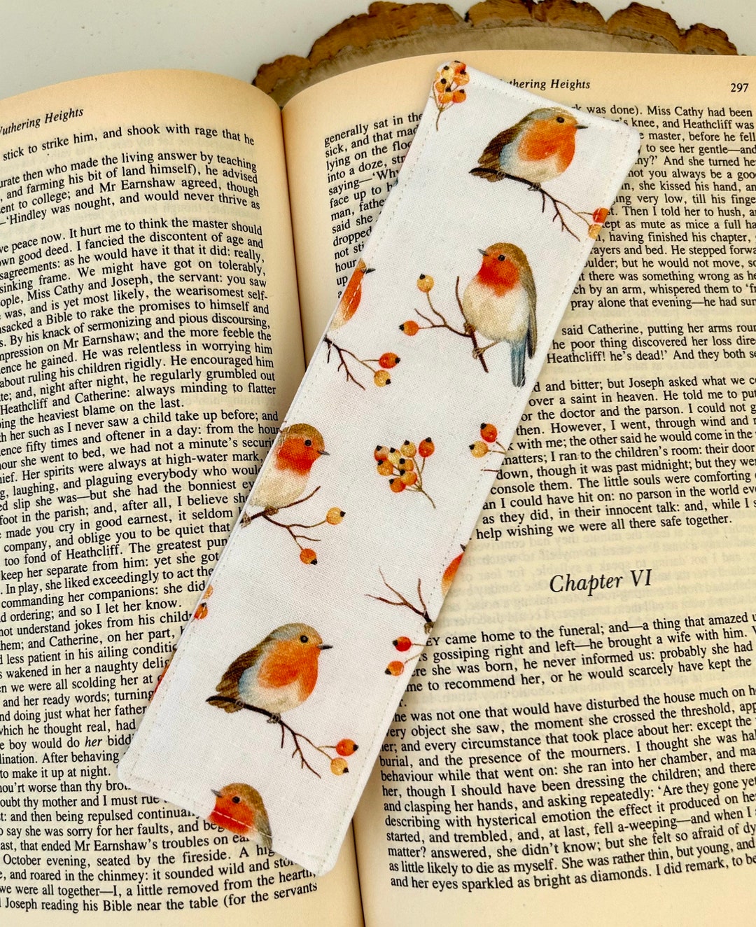 Robin Bookmark Bird Bookmark Wildlife Fabric Page Saver - Etsy UK