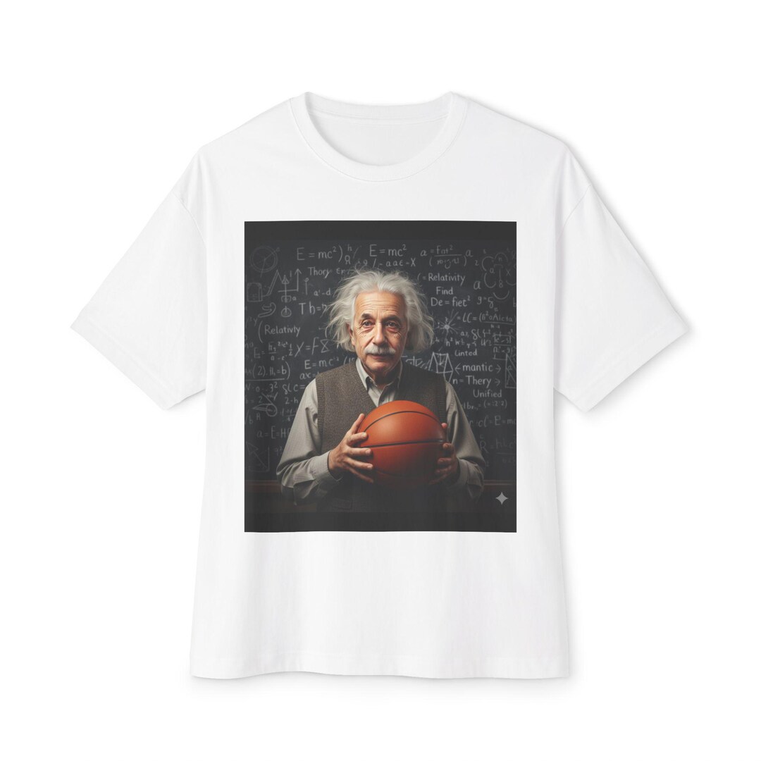 Einstein Holding Basketball Tee | Science Chalkboard Illustration - Etsy