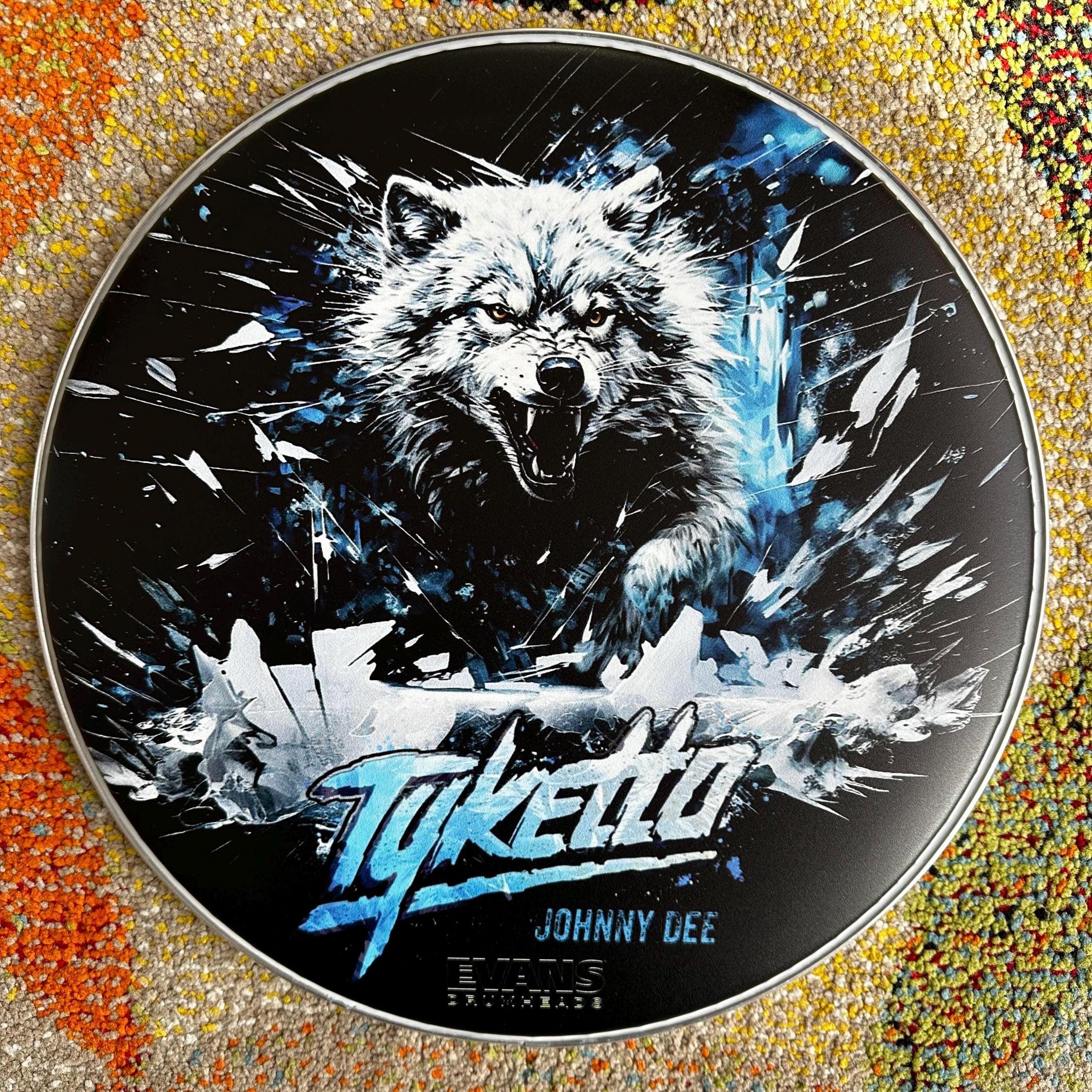 TYKETTO Johnny Dee “winter Wolf” Custom Printed 12” Souvenir Drumhead ...