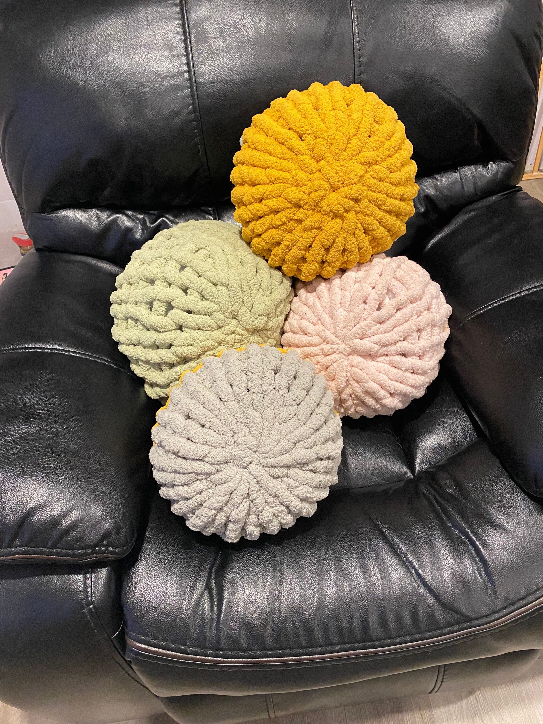 Handmade Chunky Knit Round Pillows - Etsy