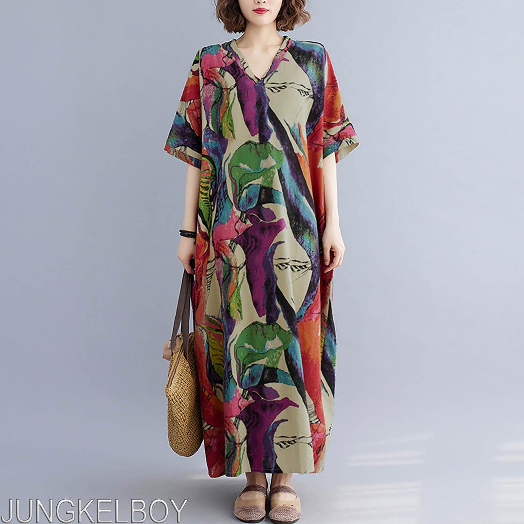 Elva Jumbo Dress Premium Midi Dress Abstract Latest Retro Fashion JB ...