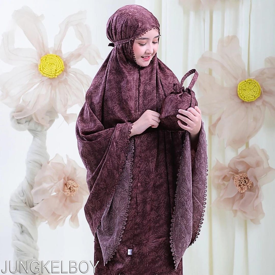 Girls Prayer Robe Santorini Silk 2in1 Lasercut Alisha Kids My Hasma ...