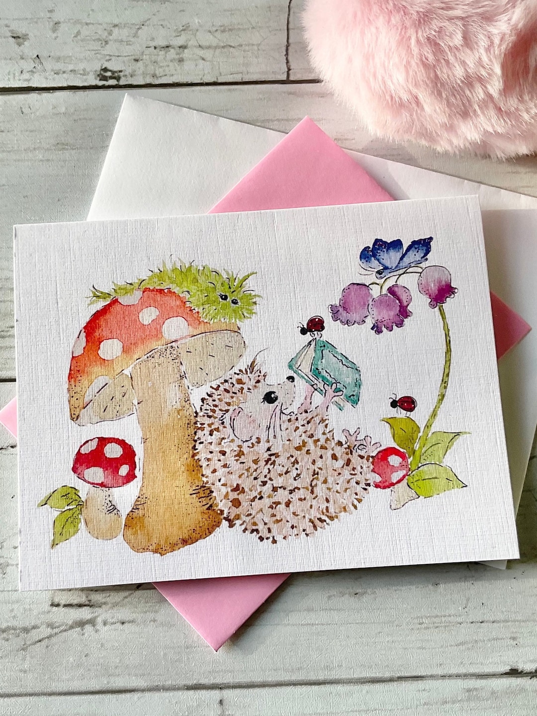 Set of 4 Adorable Hedgehog Watercolor Encouragement Cute Animal ...