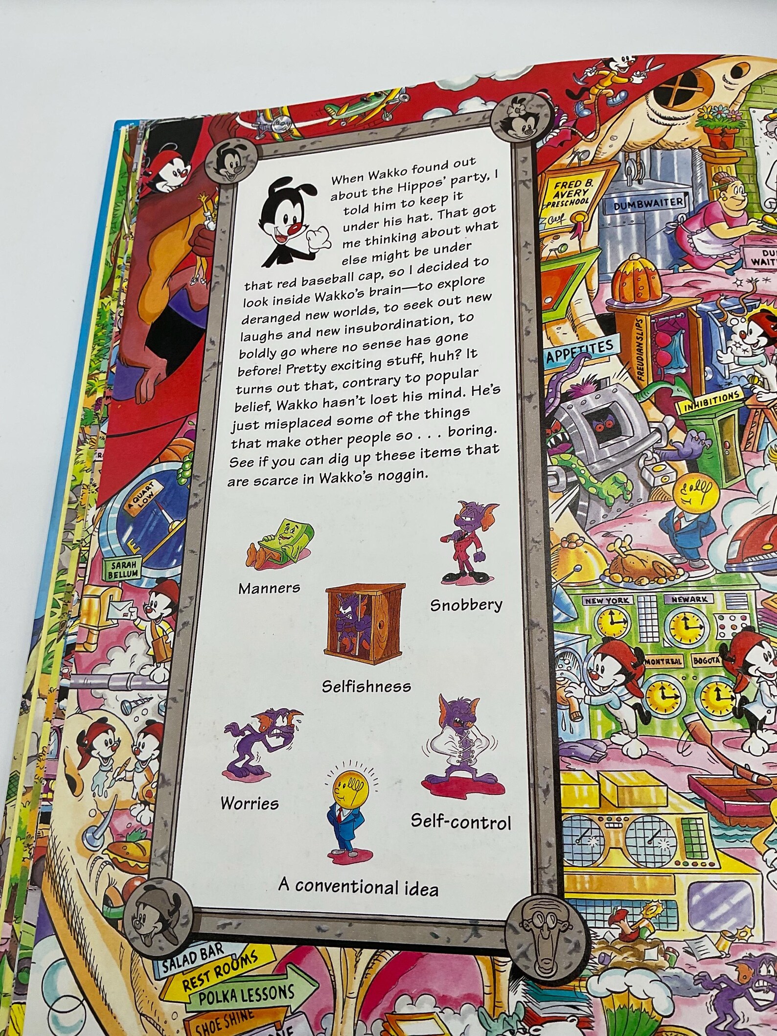 Vintage Animaniacs Warner Brothers Look and Find Hidden Items Large ...