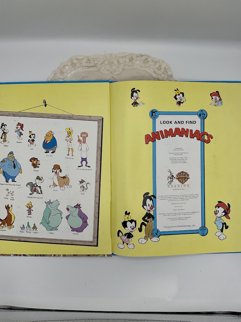 Vintage Animaniacs Warner Brothers Look and Find Hidden Items Large ...