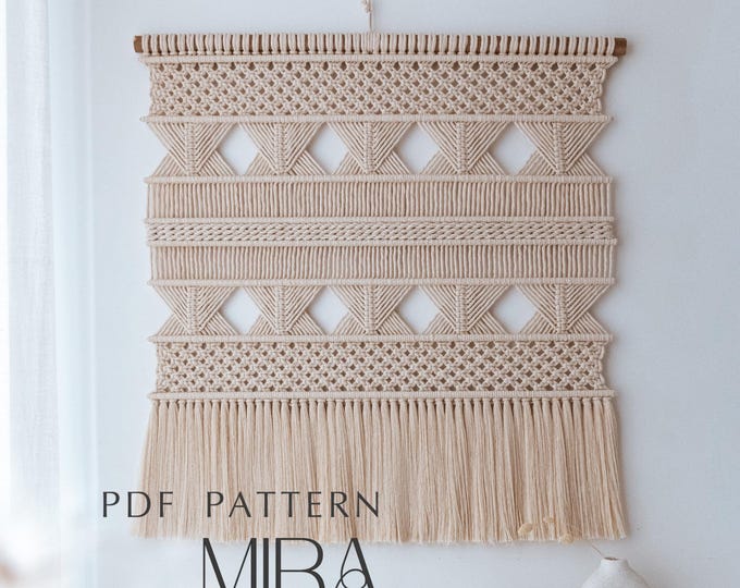 Macrame PATTERN - Written PDF and Knot Guide - Diy Macrame Wall Hanging ...