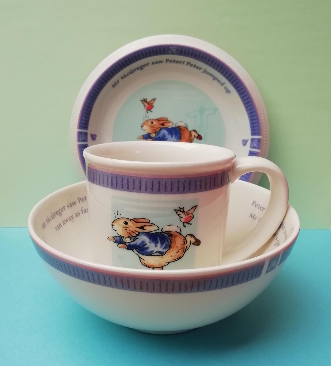 Wedgwood Peter Rabbit Child's Mug, Bowl and Plate Set - Etsy