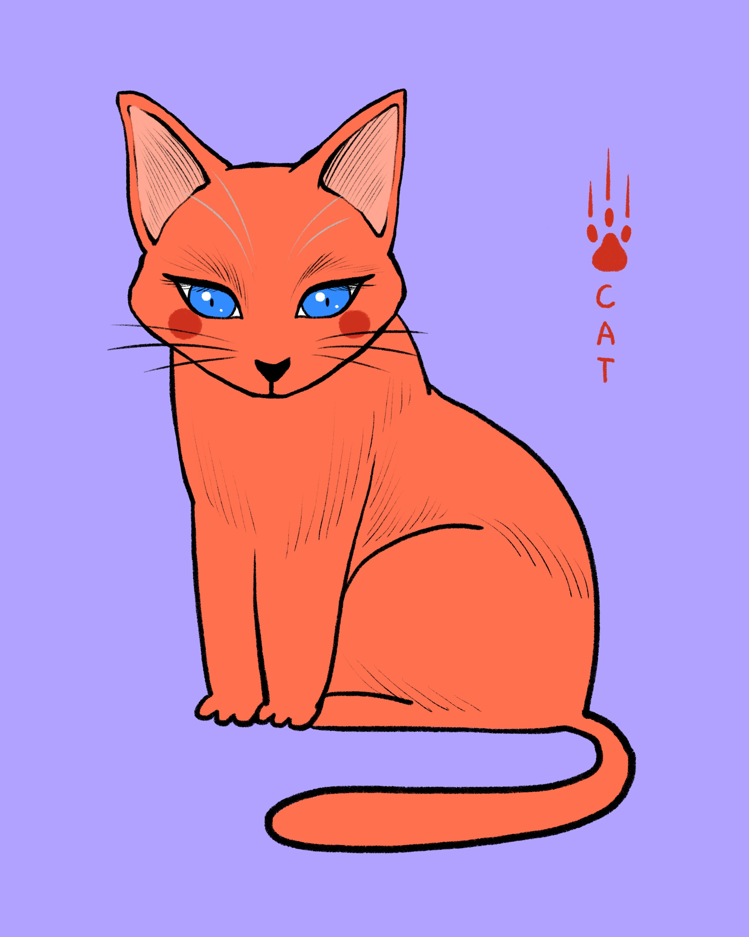 Printable Red Cat Wall Art, Dreamy Wall Art, Home Decor Wall Art ...
