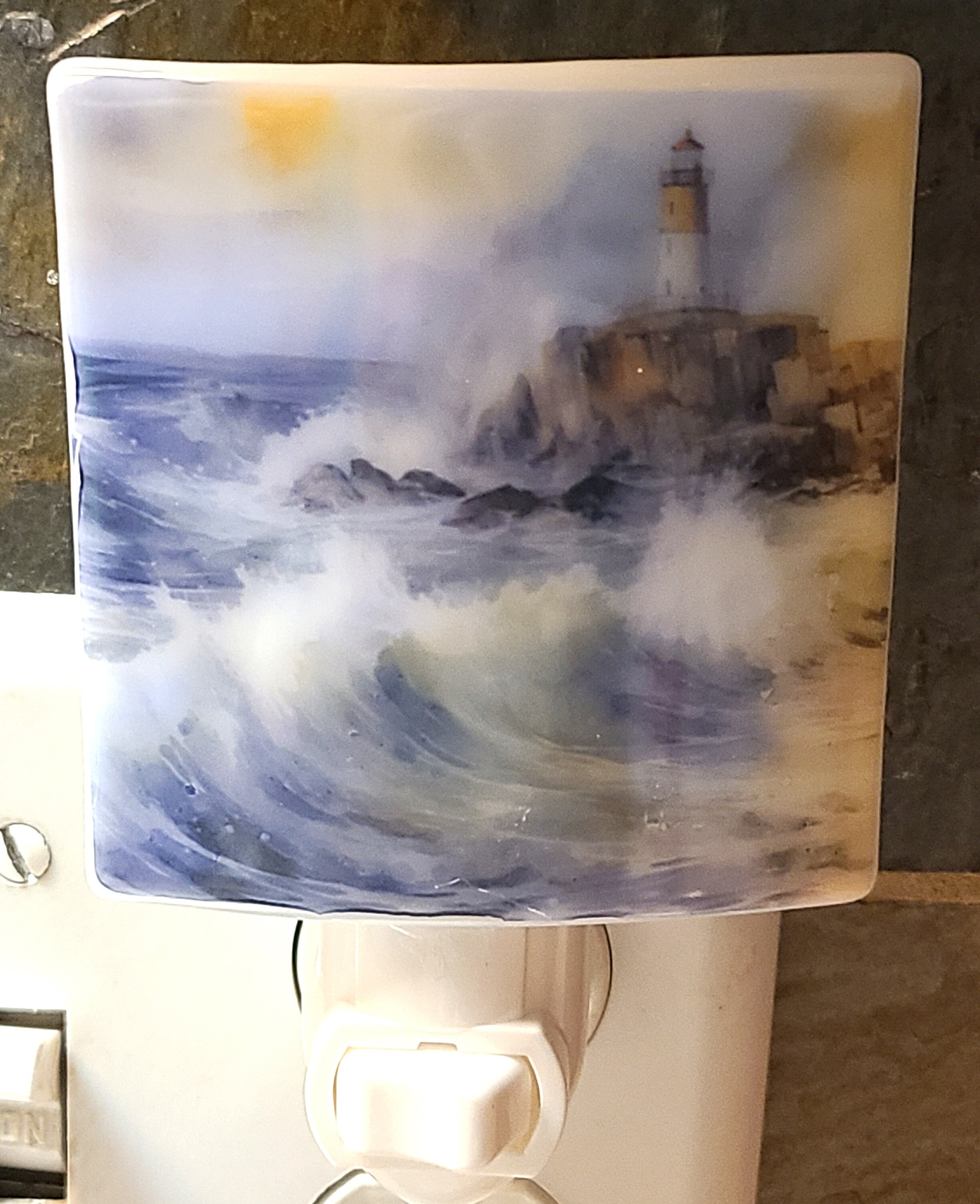 Fused Glass Lighthouse Nightlight - Etsy