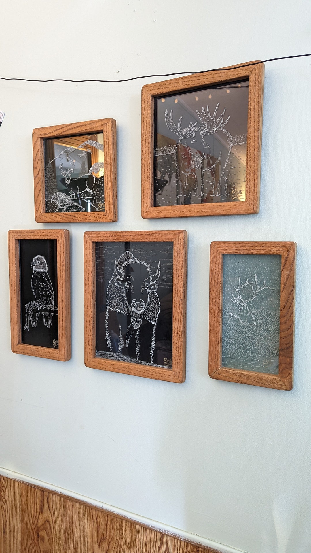 Glass Etch Painting - Set of Five - Etsy