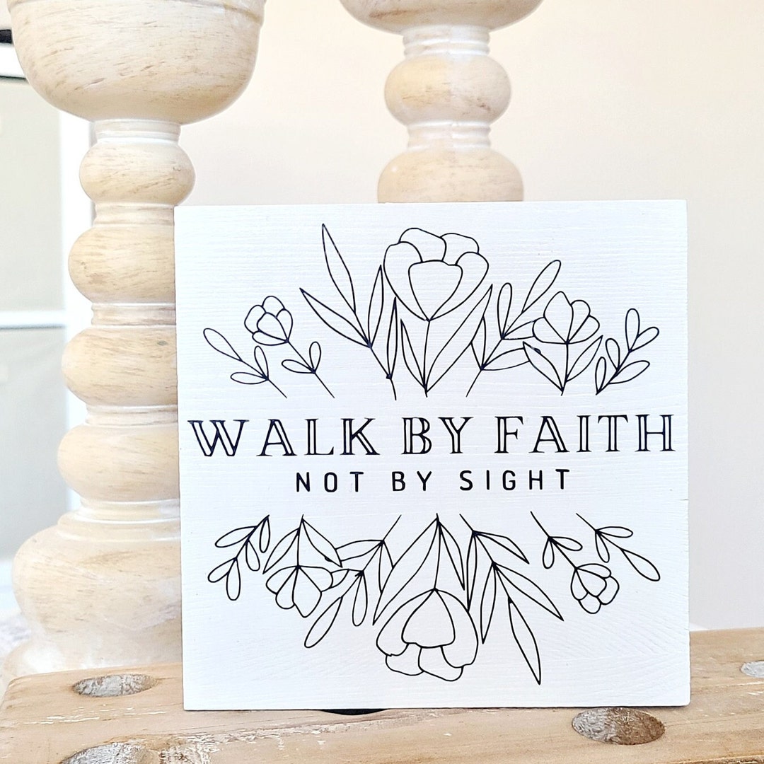 Walk by Faith Mini Sign, Christian Decor, Scripture Decor, Bible - Etsy