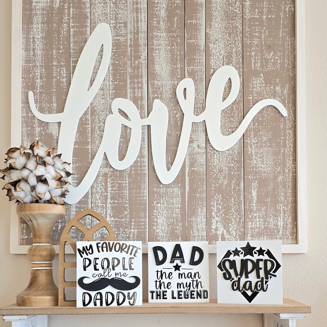 Fathers Day Minis, Laser Cut Wood Signs, Poppa, Grandpa, Dad, Daddy - Etsy