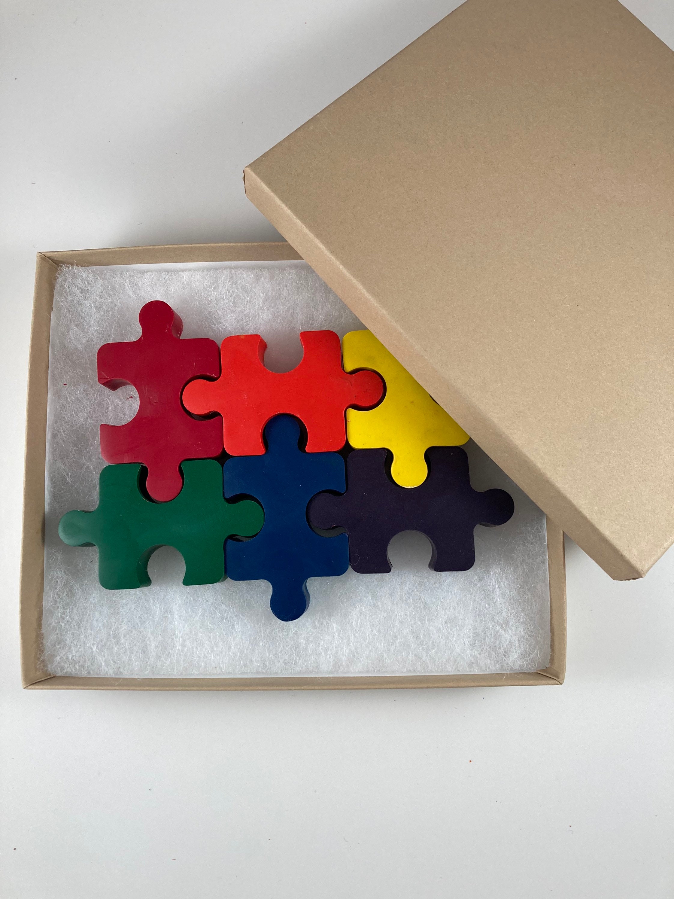 Puzzle Shapes Crayons - Etsy