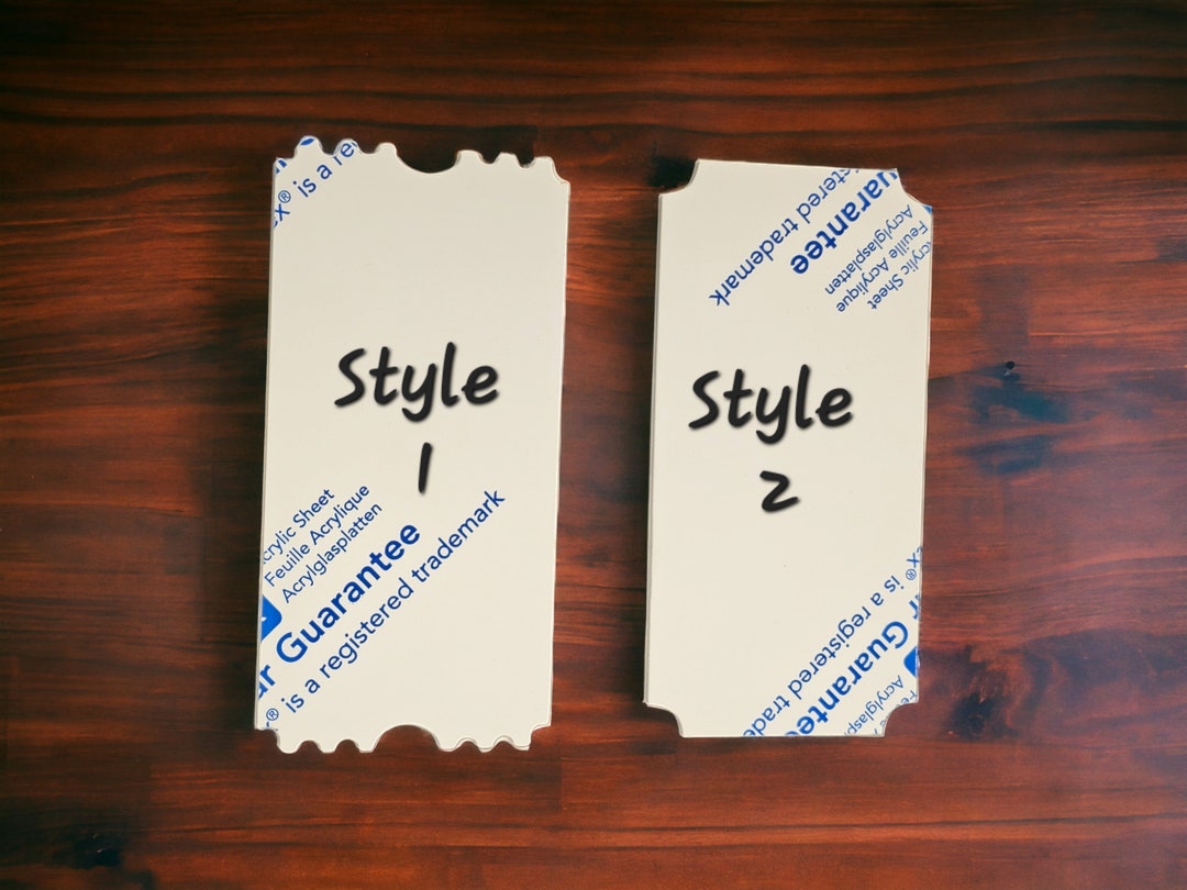 Cast Acrylic Ticket Blank, Giant Ticket Sublimation Blanks, Vinyl ...