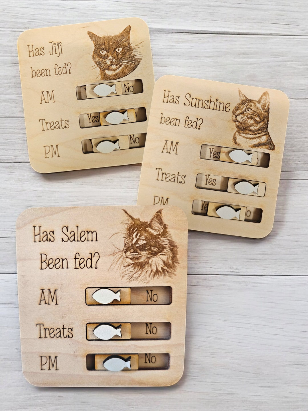 Petsonalised Pet Food Tracker Magnet, Cat Feeder Reminder, Has the Cat ...